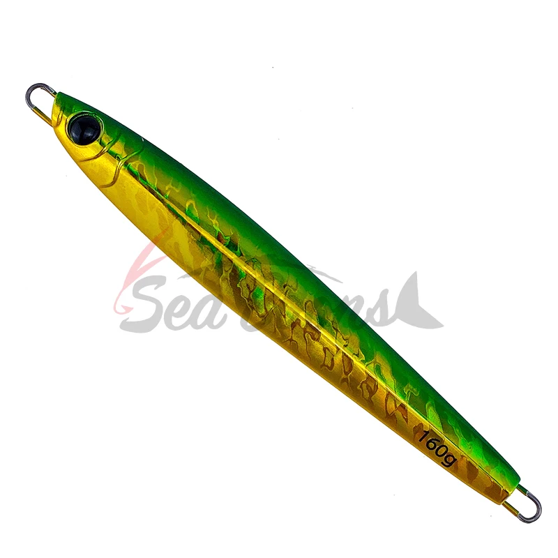New 130g 160g Laser Reflection Saltwater Metal Jigging Lure Saltwater Lures Assist Hook Peche ...