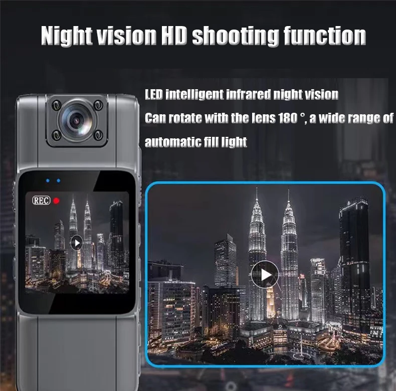 2K Body Camera WIFI Body Camera IPS Screen Body Worn Camera with Night ...