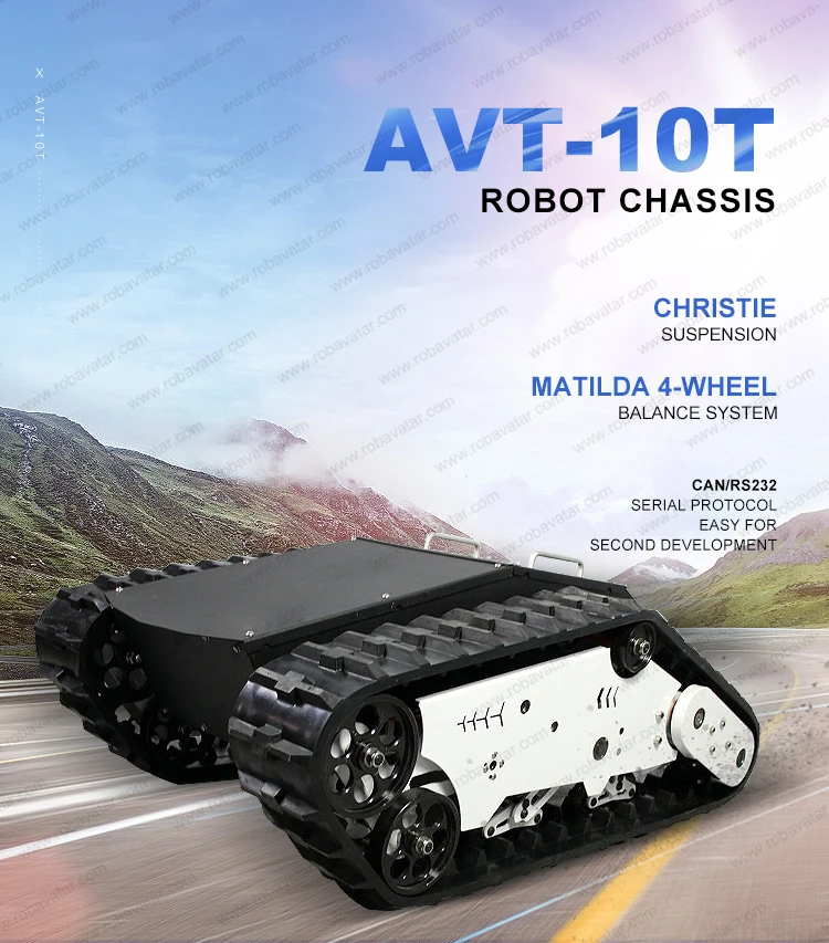 All Terrain Tracked AGV Robot Chassis - Rubber Tracked Vehicle, 1000W ...