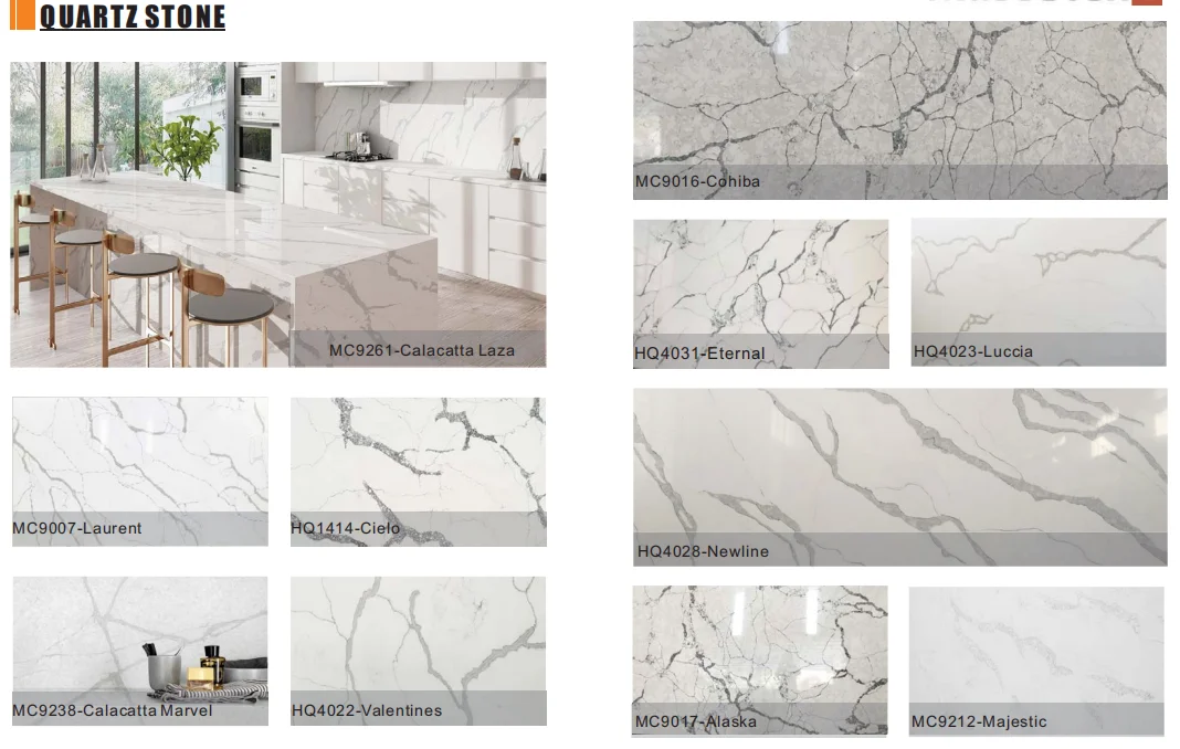 Italian Big Polished Counter Top Thick Artificial Quartz