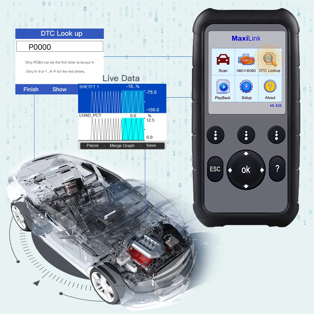 Autel Maxilink Maxilink Ml329 Abs Airbag At Engine Code Reader Scanner ...