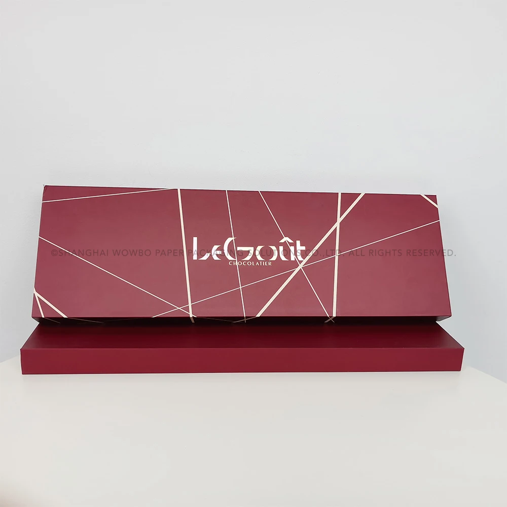 Luxury Rigid Red Matte Chocolate Gift Boxes with Gold Foil Stamping ...