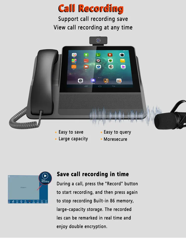 Intercom System Table Stand with Android 8 Inch Touch Screen