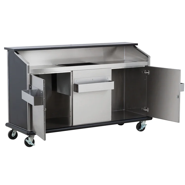 Modern Removable Bar Station - Portable Stainless Steel Cocktail Bar