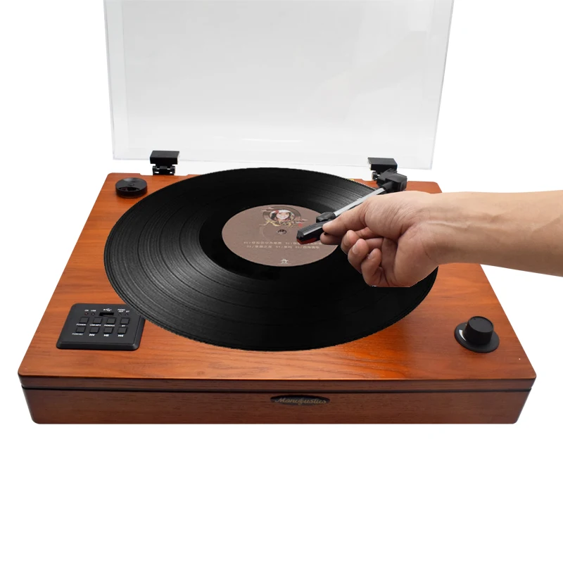 2022 Retro Vinyl Record Player with Three Stereo Speakers