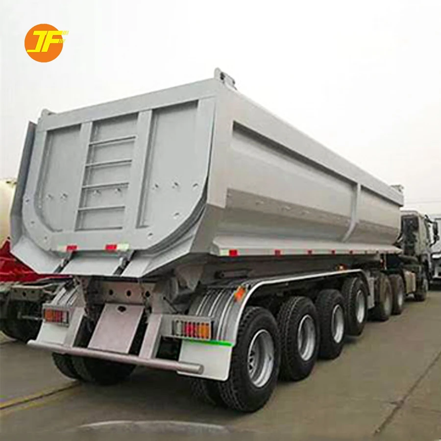 100 Ton 44 Cubic Meters Dumper Tipper Semi Trailer 6 Axles Dump Semi ...