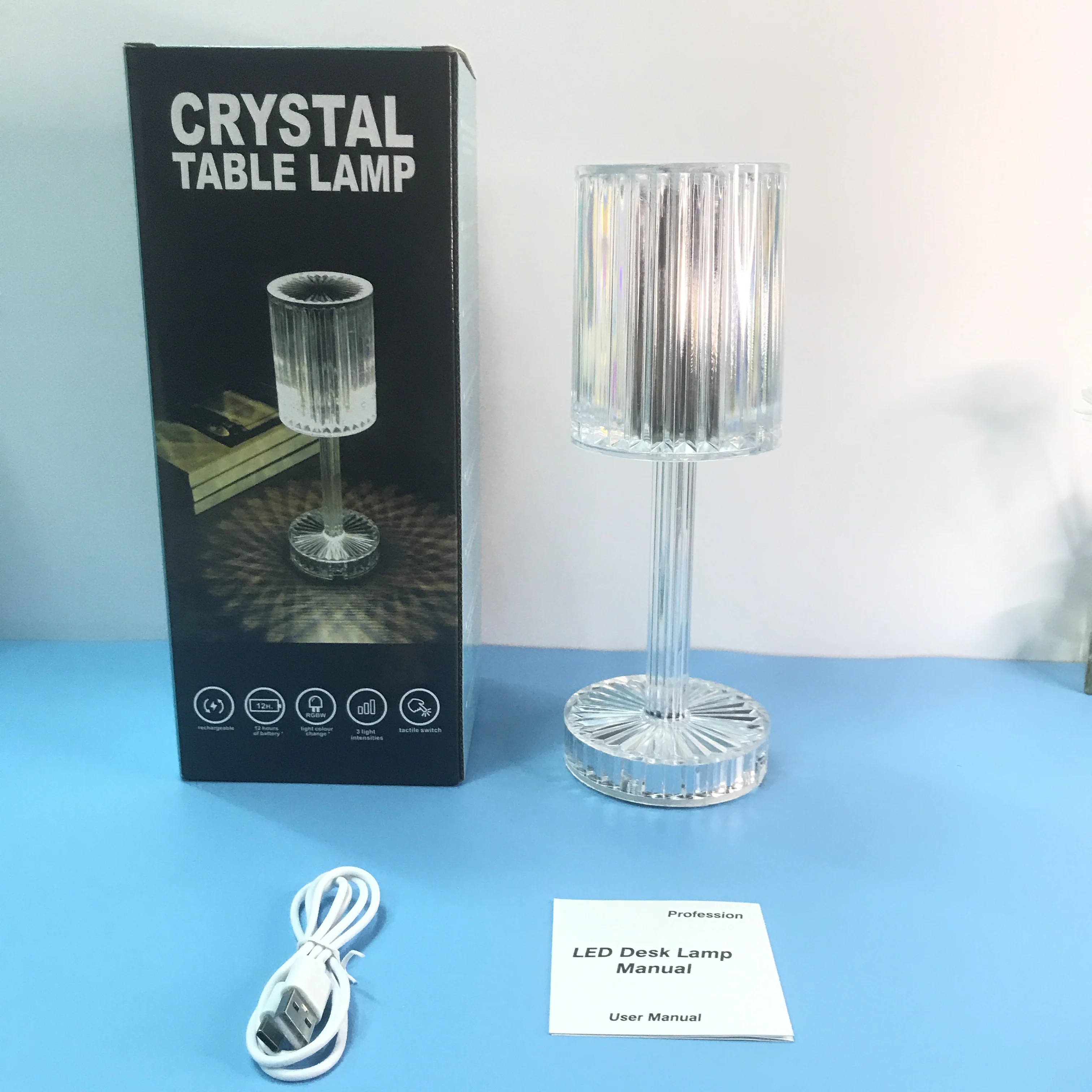 2023 Hot Sell Led Gatsby Linear Crystal Table Lamp 3 Colors Or Rgb 16 ...