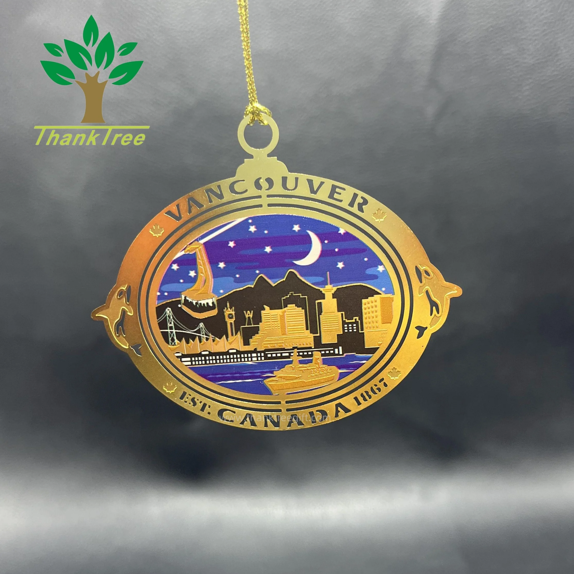 Custom Etched Brass Christmas Ornaments - Holiday Decor