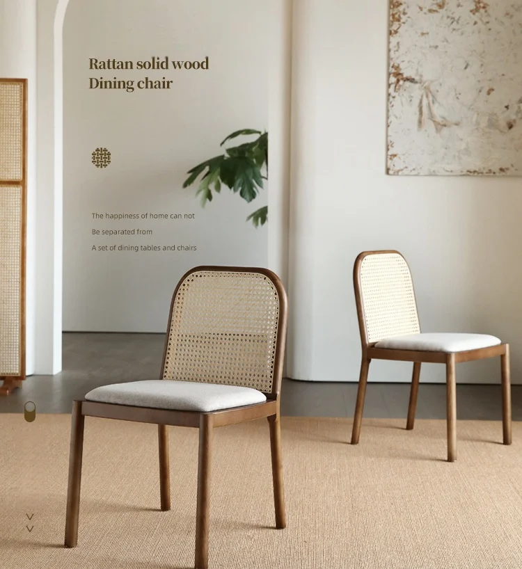 Nordic Modern Restaurant Furniture Solid Wood Frame Sponge Cushion