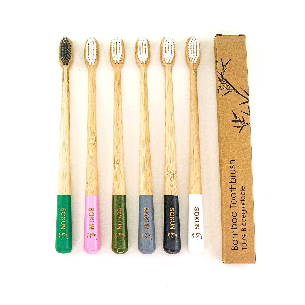 Eco-friendly Bamboo Toothbrush with Charcoal Bristles