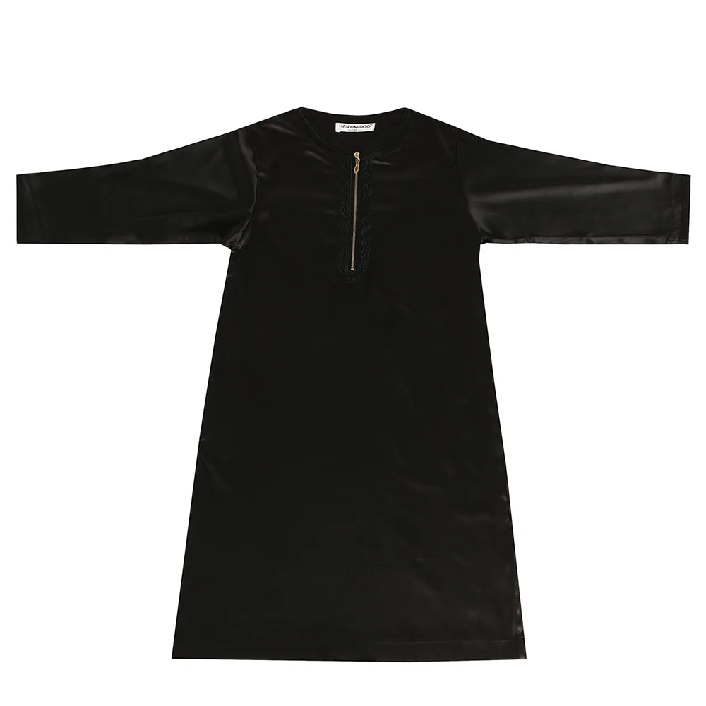 Islamic Muslim Arab Boy Thobe Thawb Caftan Long Sleeve Round Collar ...