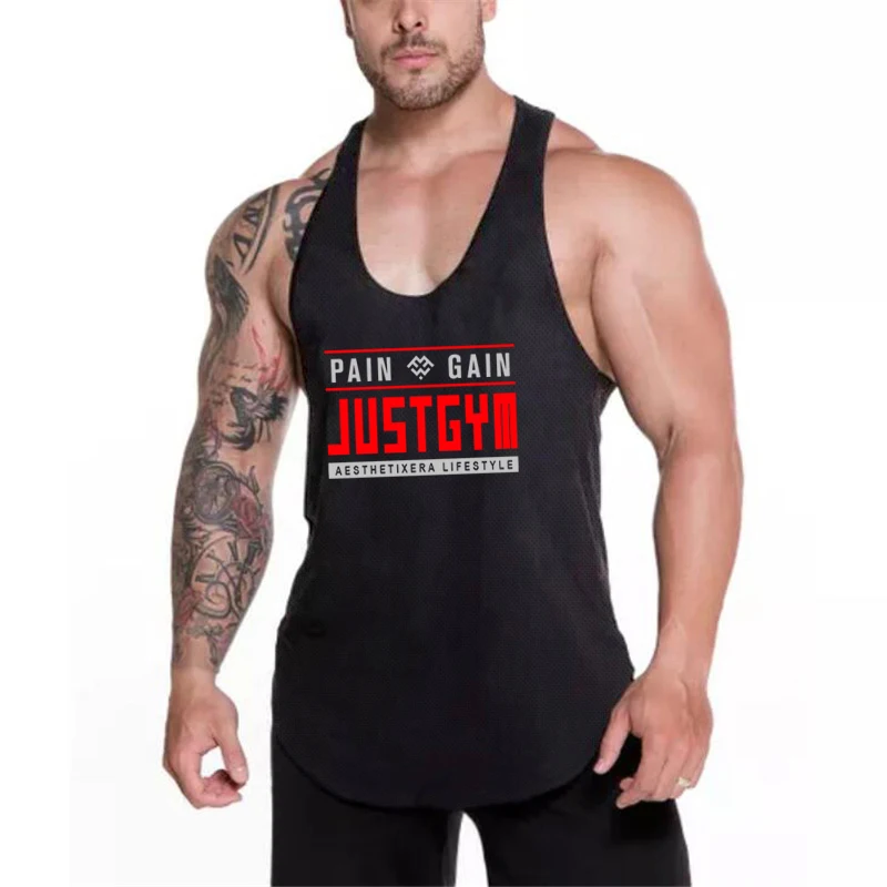 Summer Mesh Bodybuilding Sleeveless Shirt Fitness Mens Tank Top Sports ...