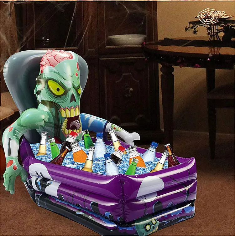 Creative Converting Halloween Skeleton In Coffin Inflatable Cooler ...