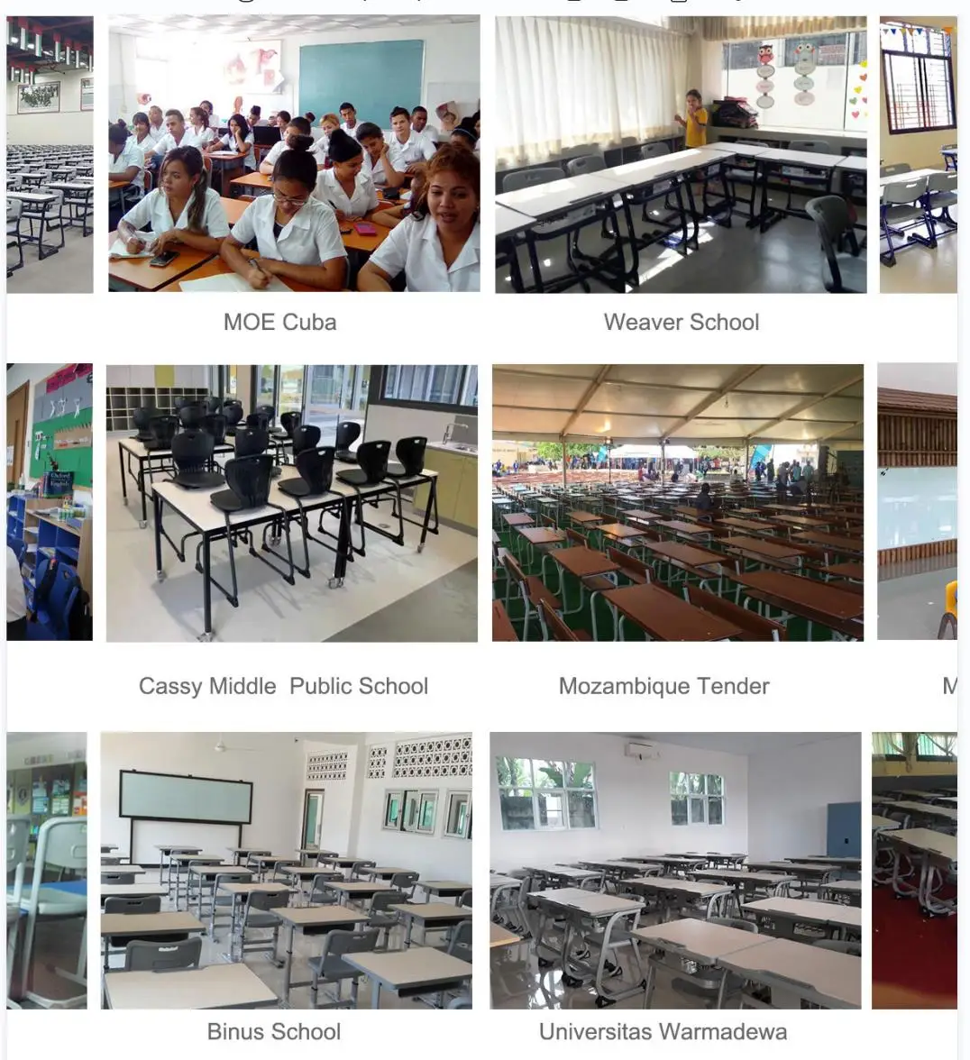 Foldable Storage School Educational Equipment Classroom Desk And Chair ...