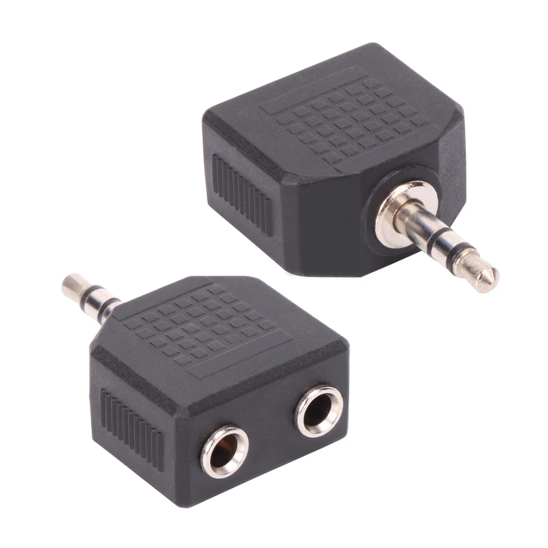 3.5mm Stereo Audio Splitter Male Plug to Female Jack 1 to 2 AUX Adapter ...
