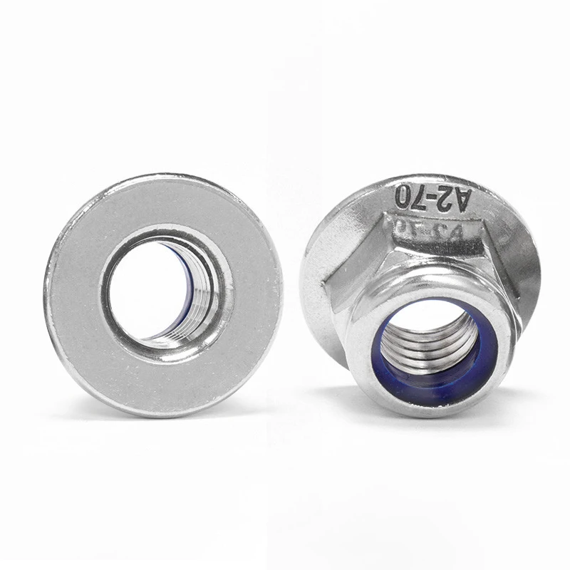 Din6926 Flange Nylon Nut Stainless Steel Nylon Insert Hex Flange Lock Nut M4 M5 M6 M8 M10 - Buy ...