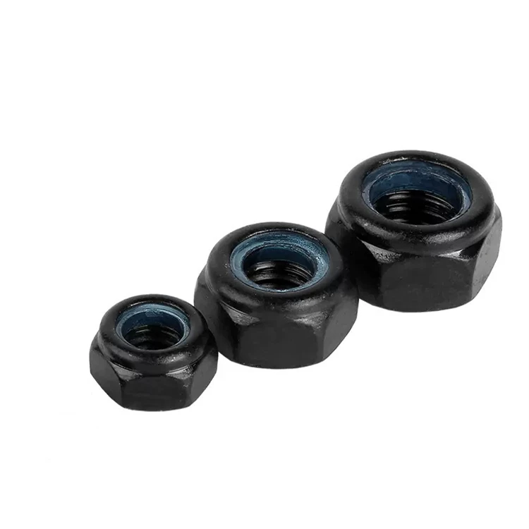 M2 to M36 Black Stainless Steel Nyloc Hex Nuts - DIN985