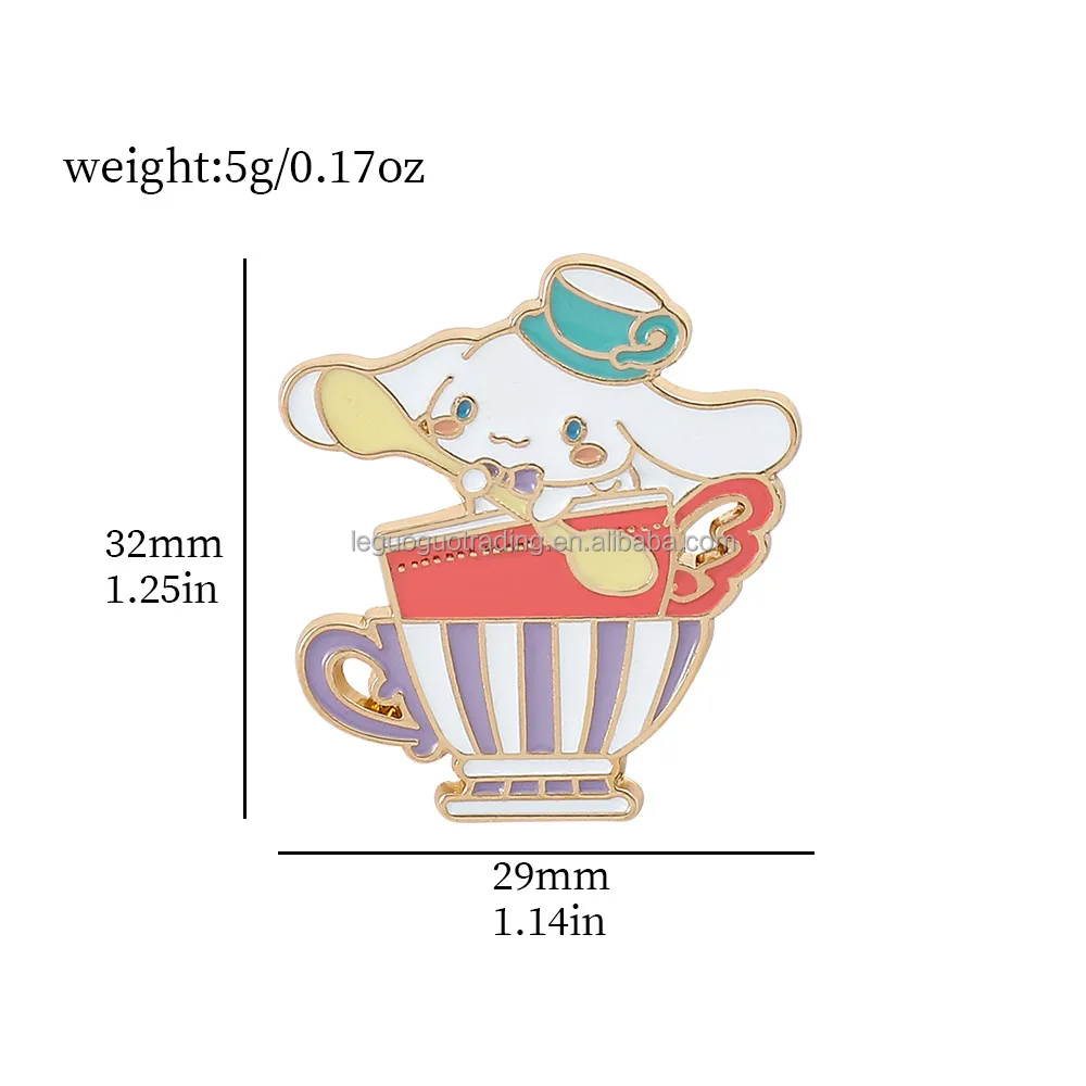 New Sanrioes Cinnamoroll Enamel Pins Cute Anime Button Brooch Pins Hard ...