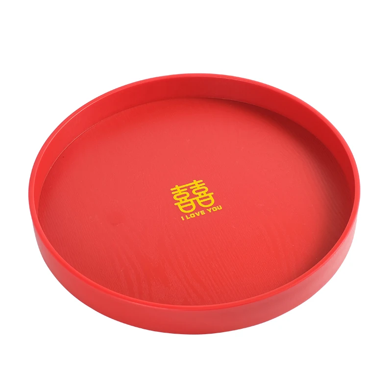 Large Plastic Circular Tray Chinese Wedding Tea Cup Storage Tray ...