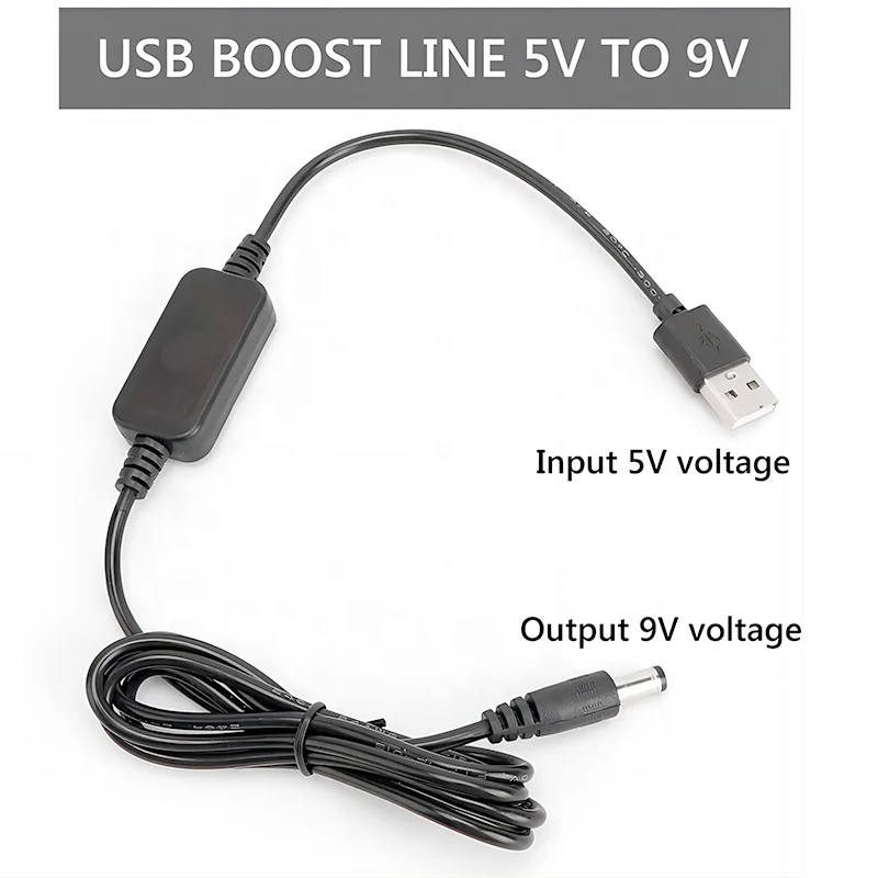 Dc Transformer 5V to 9V 12V 500Ma Boost Converter Power Multi Usb Boost Cable 5V Step up to 9V ...