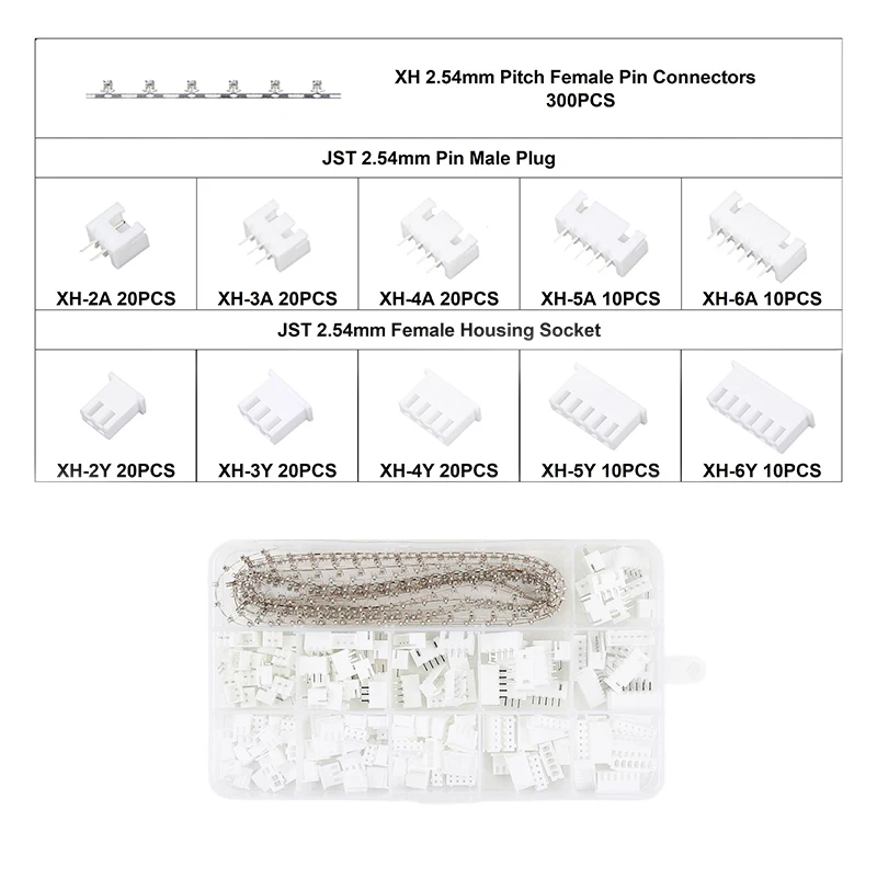 SN-2549 Wire Terminal 460Pcs/Box XH 2.54mm 2/3/4/5 Pin Male/Female Hand ...