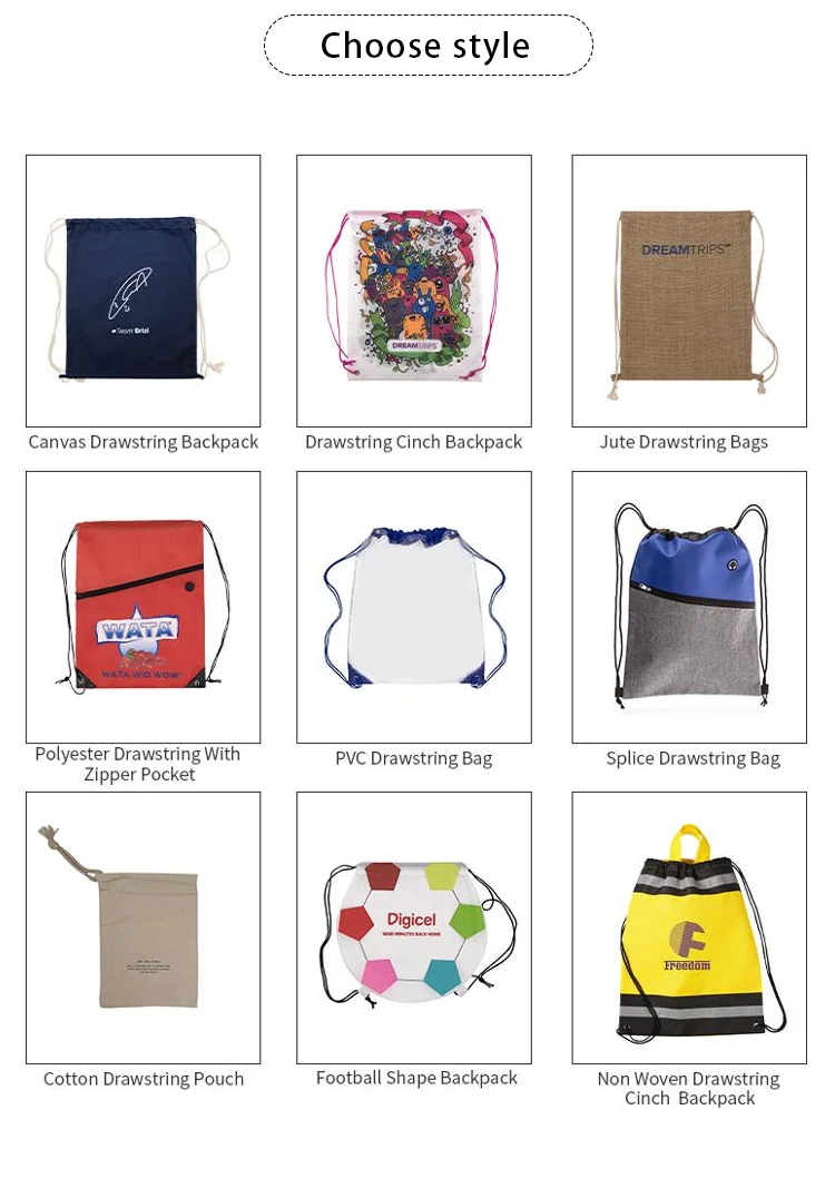 Custom Logo Plain Polyester Drawstring Bag - Eco Friendly