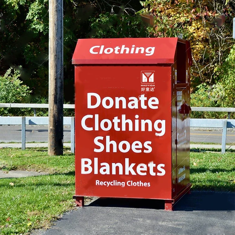 Galvanized Bin Storage Containers Clothing Recycle Bin Clothes Donation ...