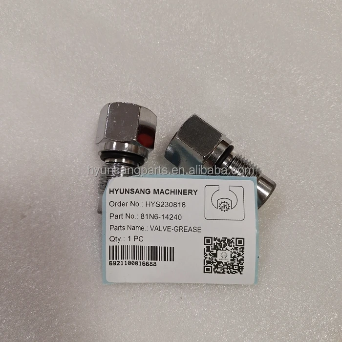 Excavator Parts Grease Valve 81N6-14240 for R210-7 R220LC-7 R250LC-7
