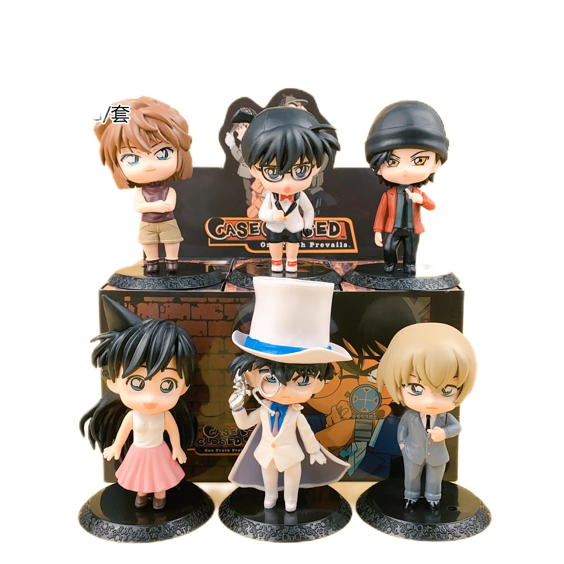 5 Styles Mini Anime Figure Cartoon Detective Conan Kudou Shinichi ...
