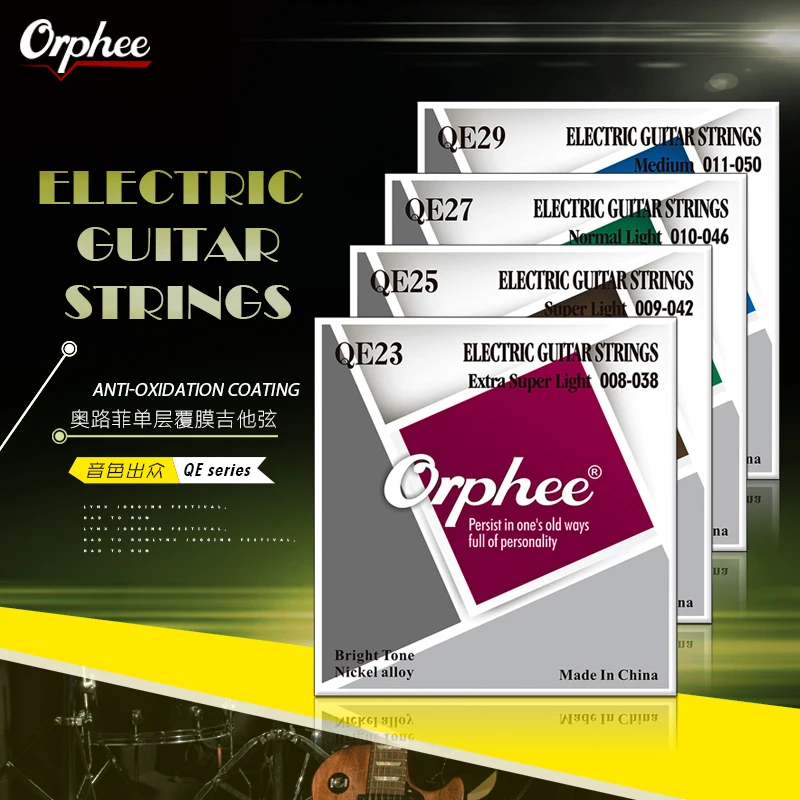 Orphee Nickel Plated Hexagonal Core Electric Guitar Strings QE23