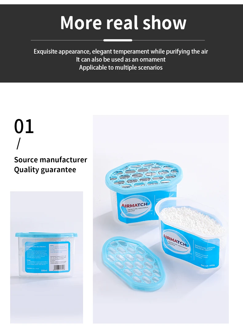 500ml Disposable Air Dehumidifier Humidity Trap Box Air Freshener Calcium Chloride Moisture ...