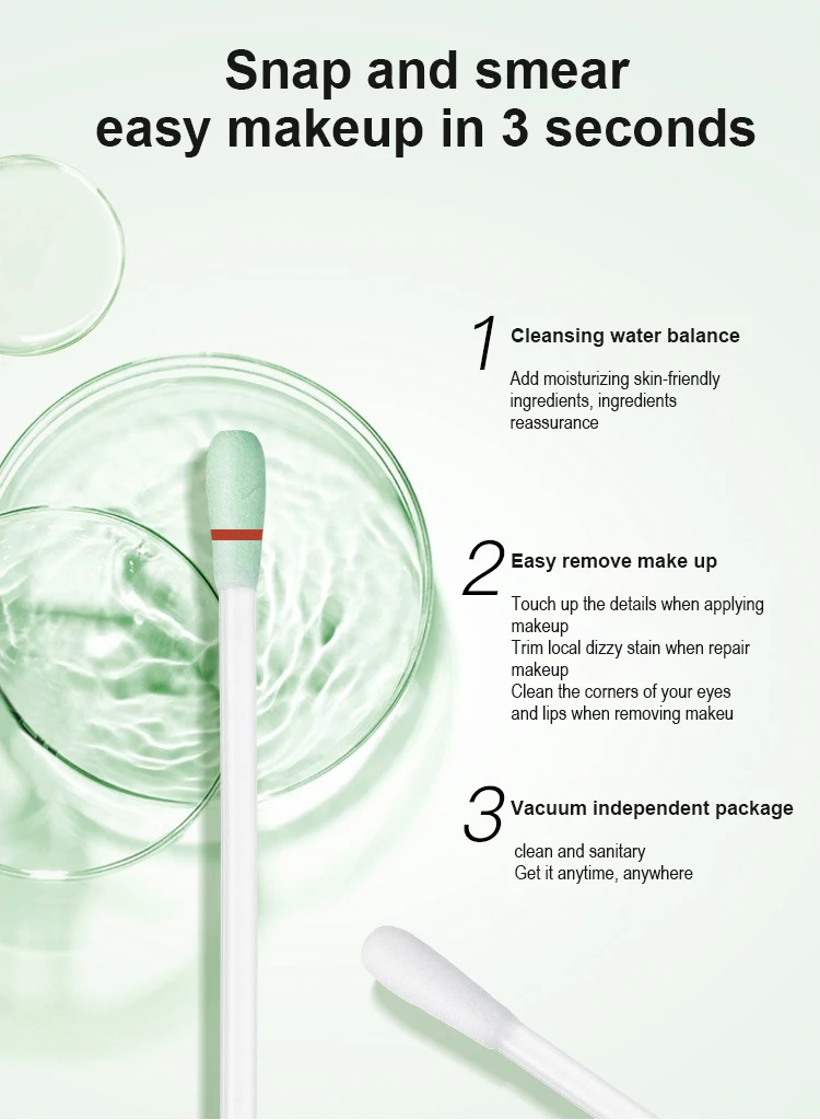 OEM Custom Logo Oil Free Eye Eyeshadow Cleaning Makeup Remover Swab ...