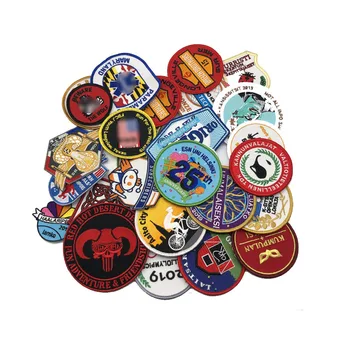 Designer Round Embroidery Badges Tactical Patch Custom Logo Sew On Full ...