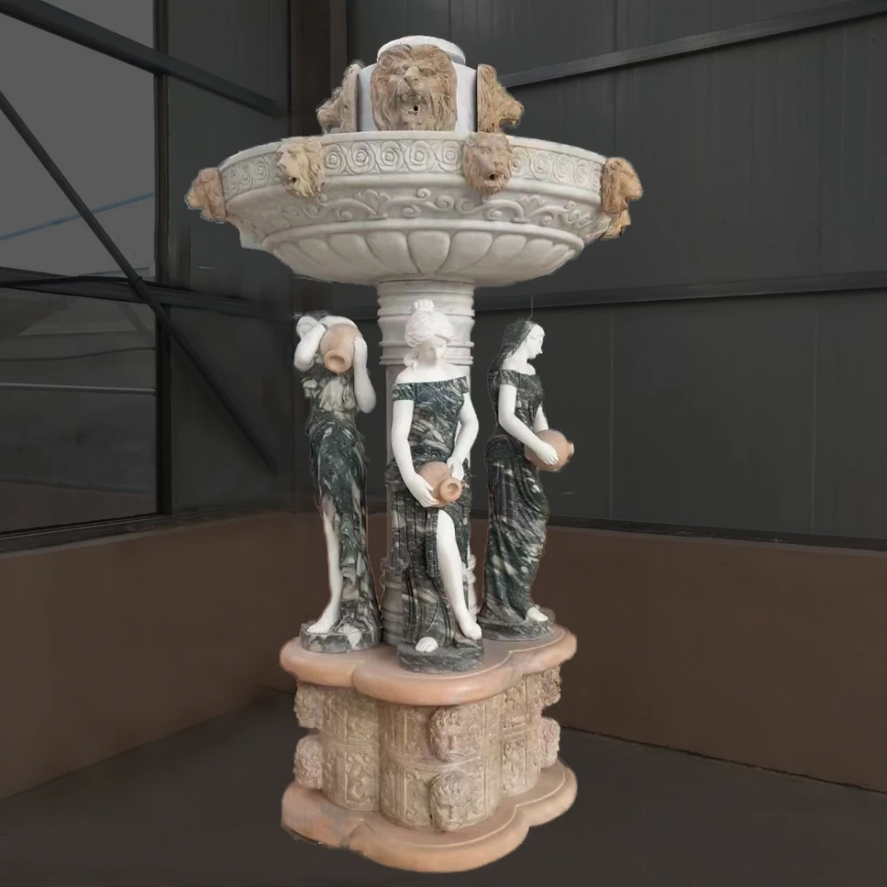 Decorative Outdoor Stone Nude Boy Garden Fountain - Hand Carved Marble ...