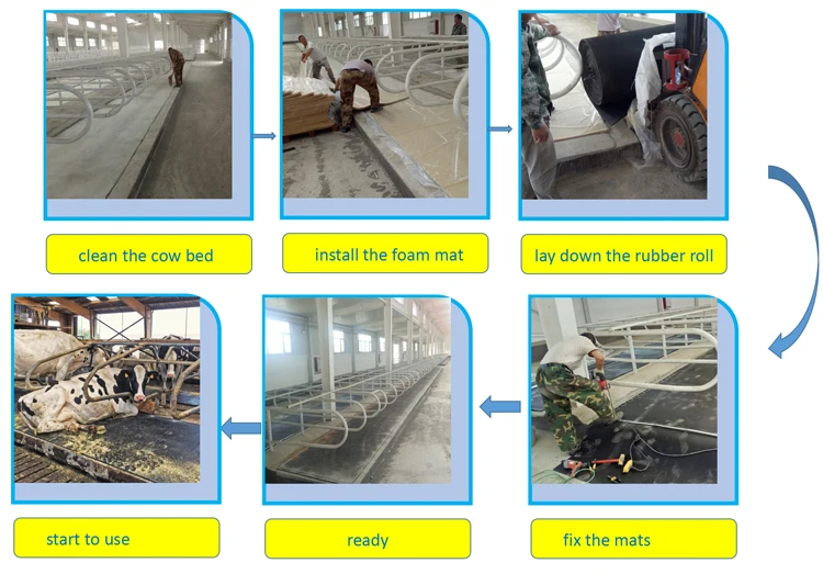 High Density Sponge Dairy Cow Stall Stable Rubber Mat