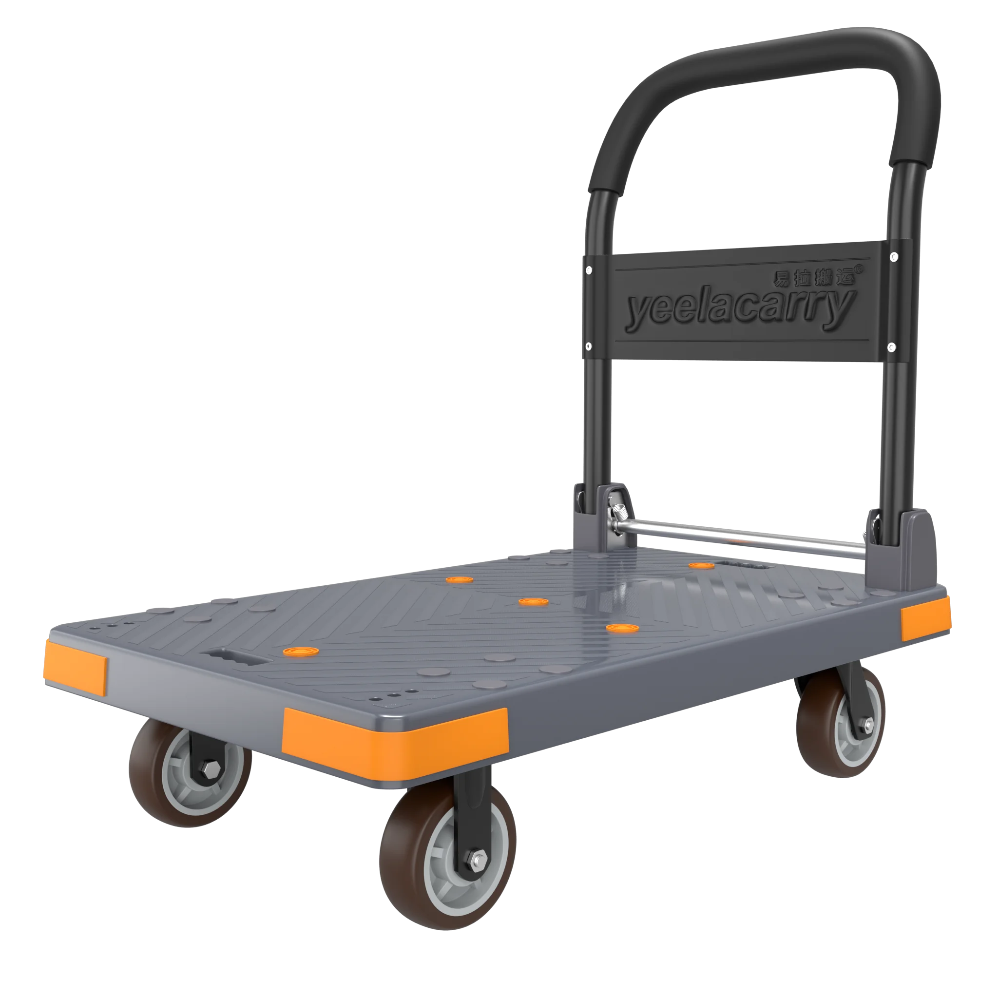 Portable Push Carts Flatbed Trolleys Foldable PP Pulling Cargo Food ...