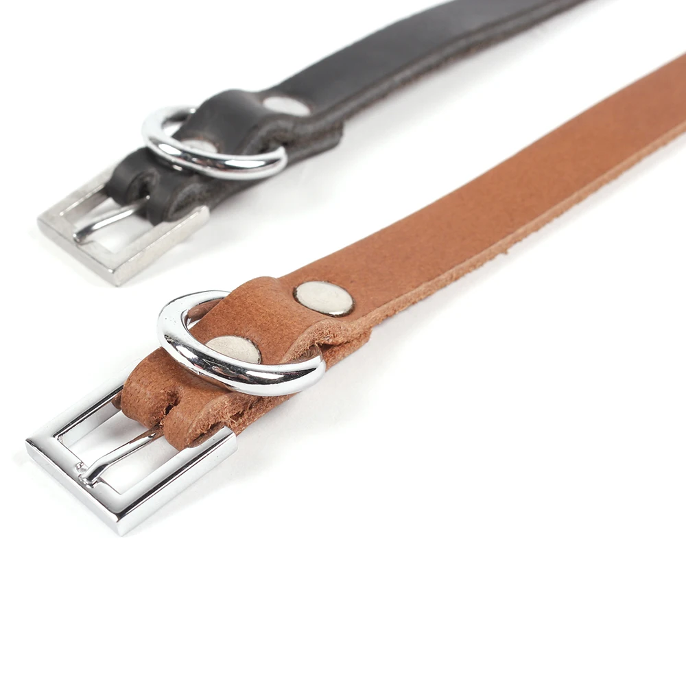 Classic Vintage Genuine Leather Dog Collar Hardware Alloy Buckle ...
