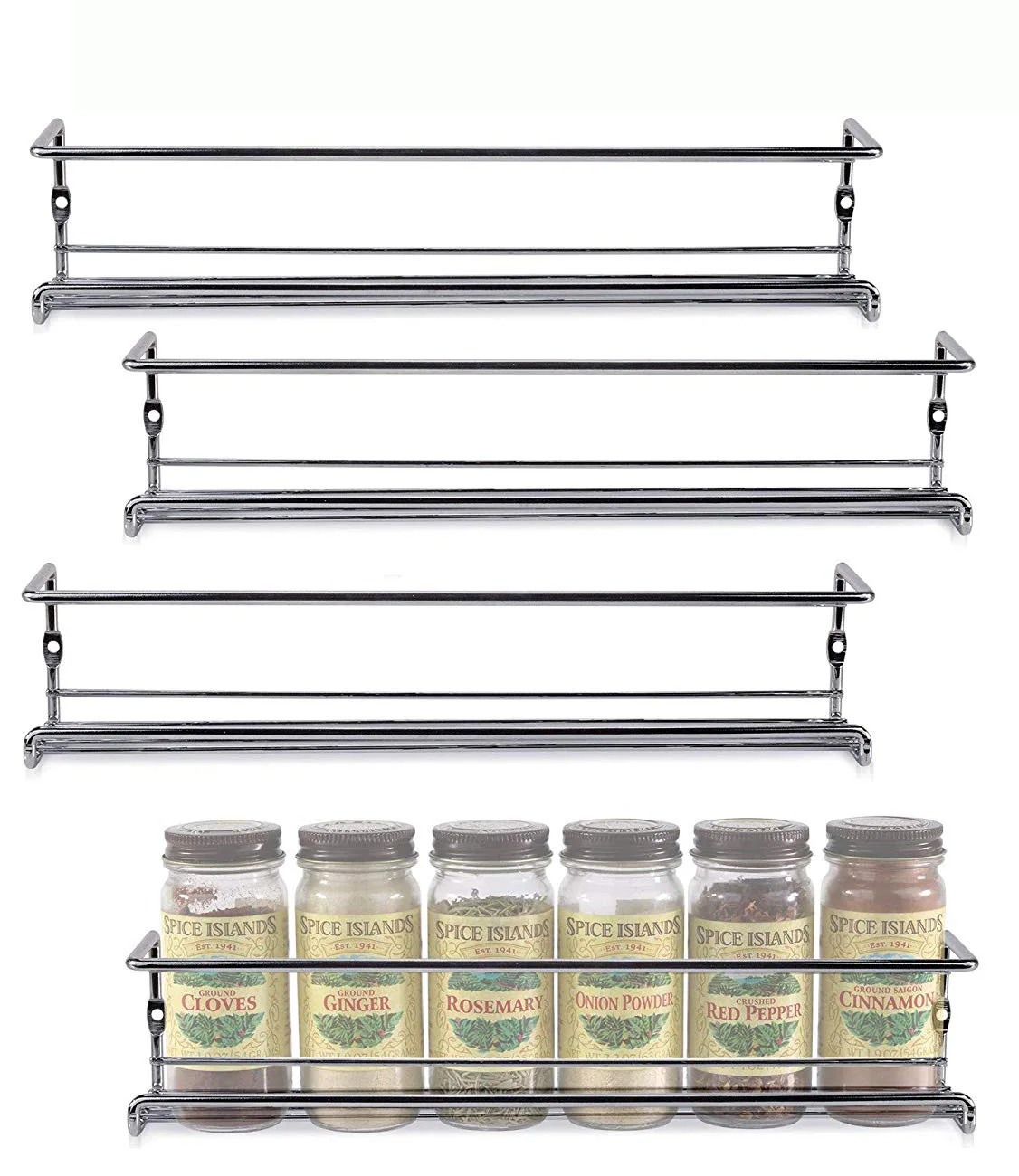Amz 2024 New Punch-free Wall Metal Mount Tiered Hanging Shelf Kitchen ...