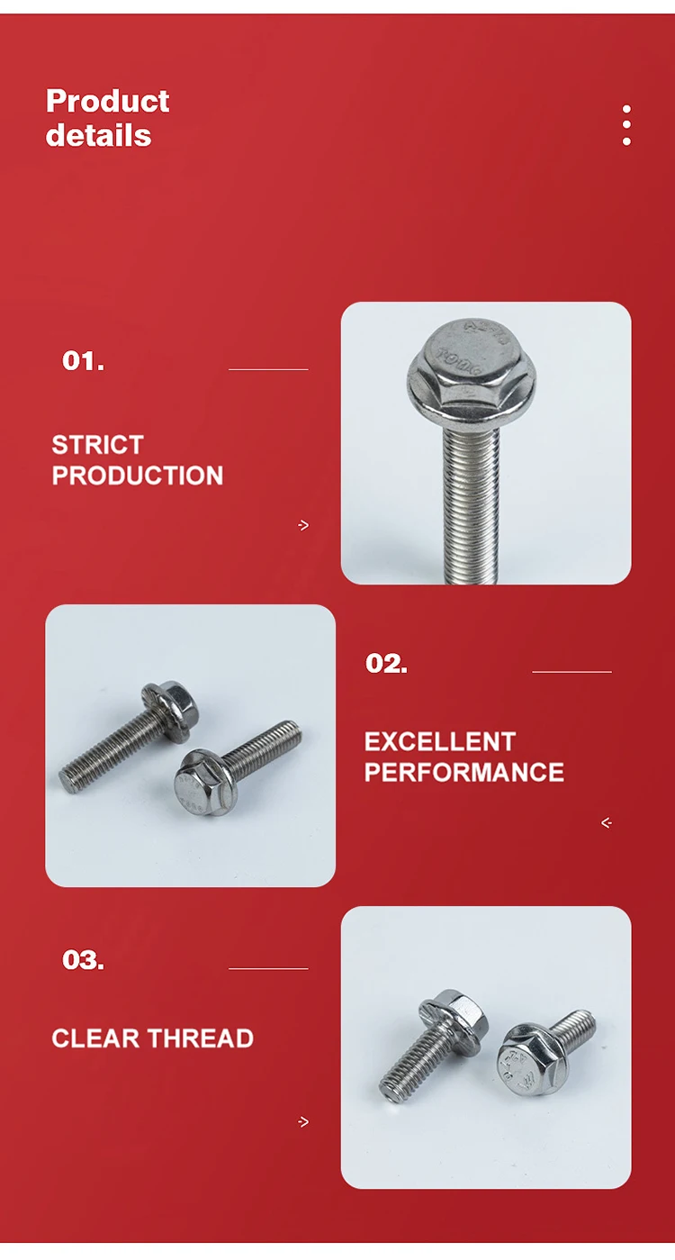 M5 M6 M8 M10 M12 304 Gb5789 Stainless Steel Hexagon Flange Bolts Hex Flange Head Screw - Buy ...