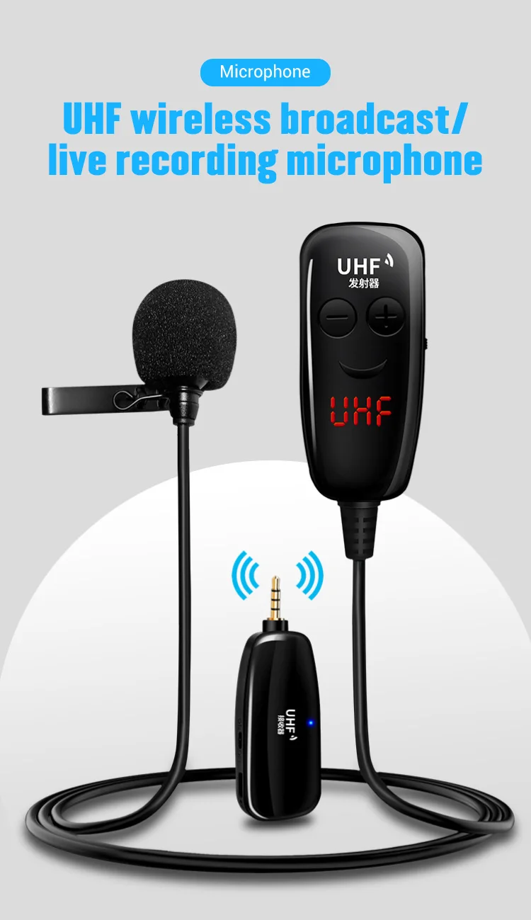 Hot Neck Walkie Talkie Throat Mic UHF Wireless Mic Lavalier Lapel Mic ...