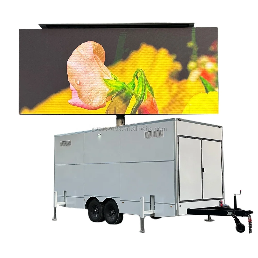 Full Enclosed Mobile LED Advertising Trailer Outdoor Billboard Display ...