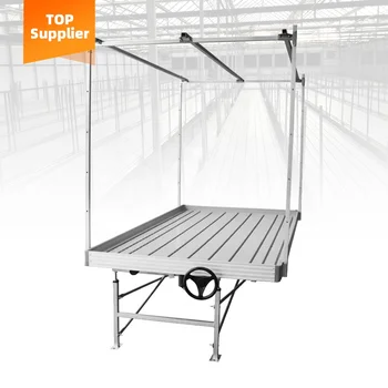 Commercial Greenhouse Seedbed 4x8 Ft Nursery Bed Ebb And Flow Tray Hydroponics Movable Rolling ...
