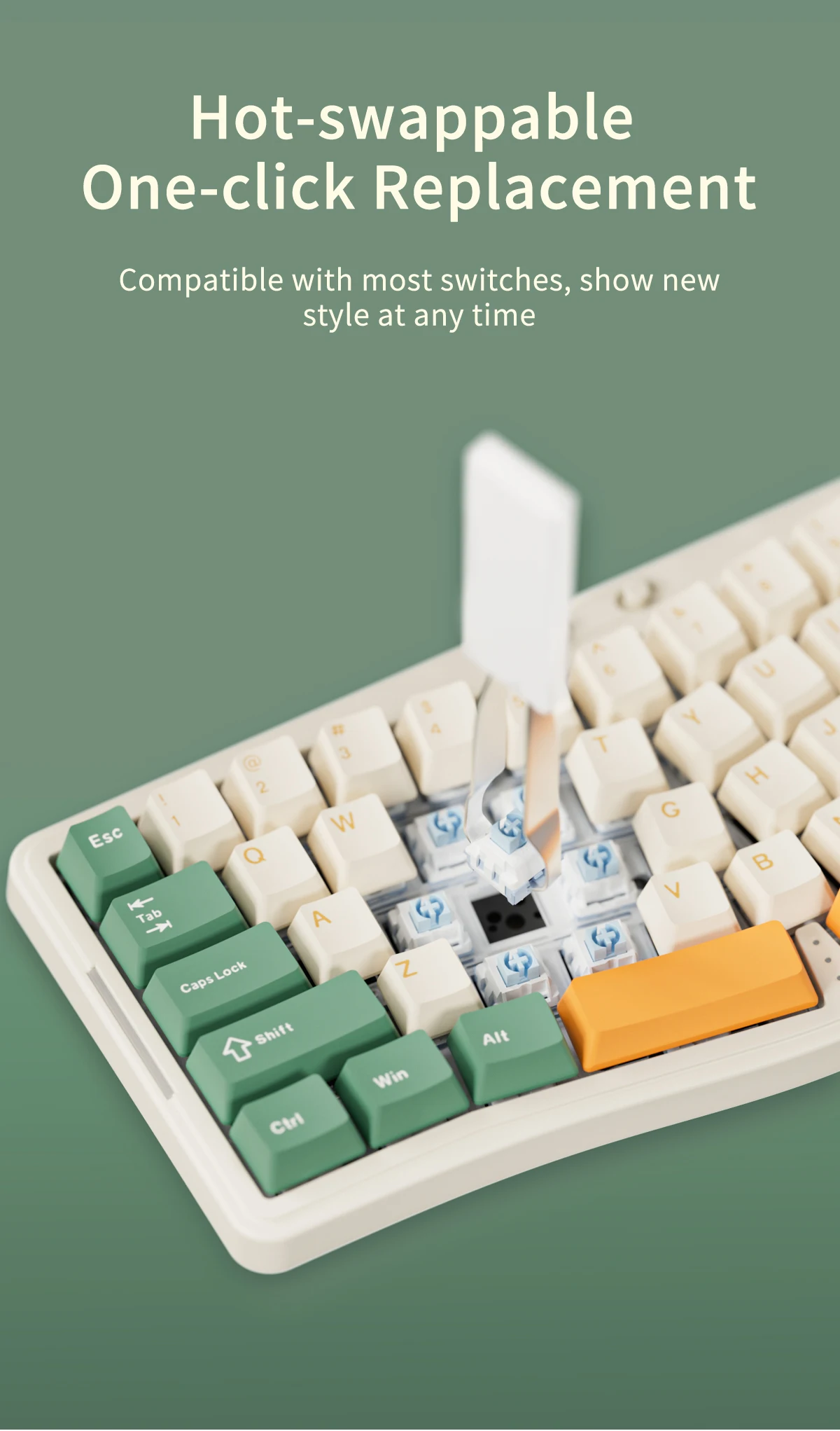 Ajazz Aks068pro Alice 68 Keys - Ergonomic RGB Wireless Keyboard