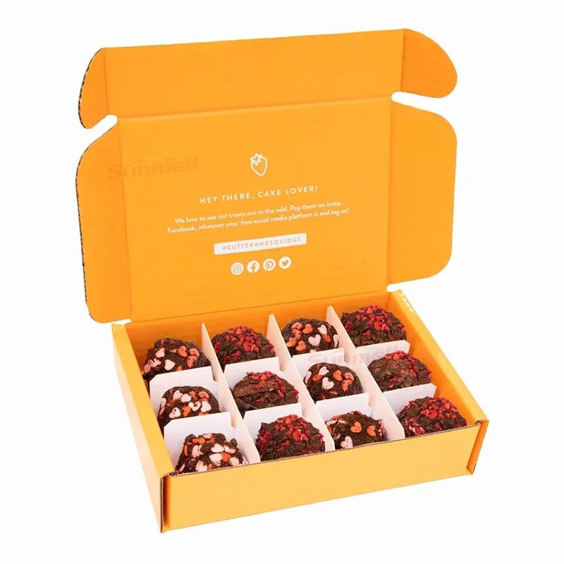 Large Cup Cake Packaging Shipping Boxes Customized Orange Corrugated ...