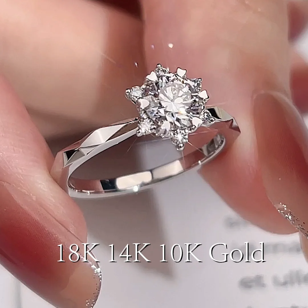 Messi Jewelry Msr-1118 18k Lab Diamond Ring Round Brilliant Cut ...