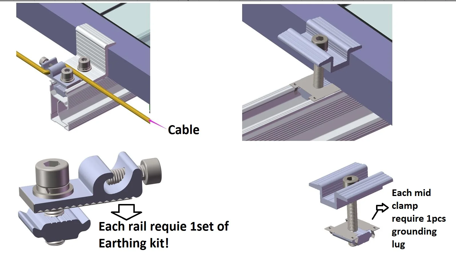 High Quality Earth Lug Clamp Solar Bracket Grounding Lug