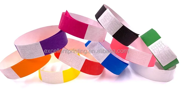 Wholesale Custom Festival Bracelets Party Kids Tyvek Paper Wrist Band ...