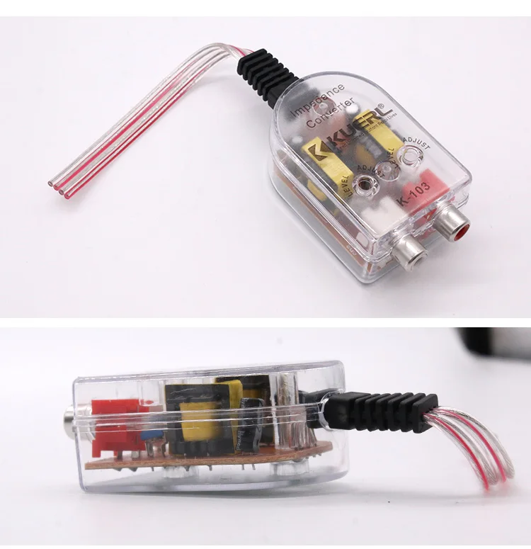 High-Impedance 12V RCA Car Audio Converter - High to Low Impedance ...