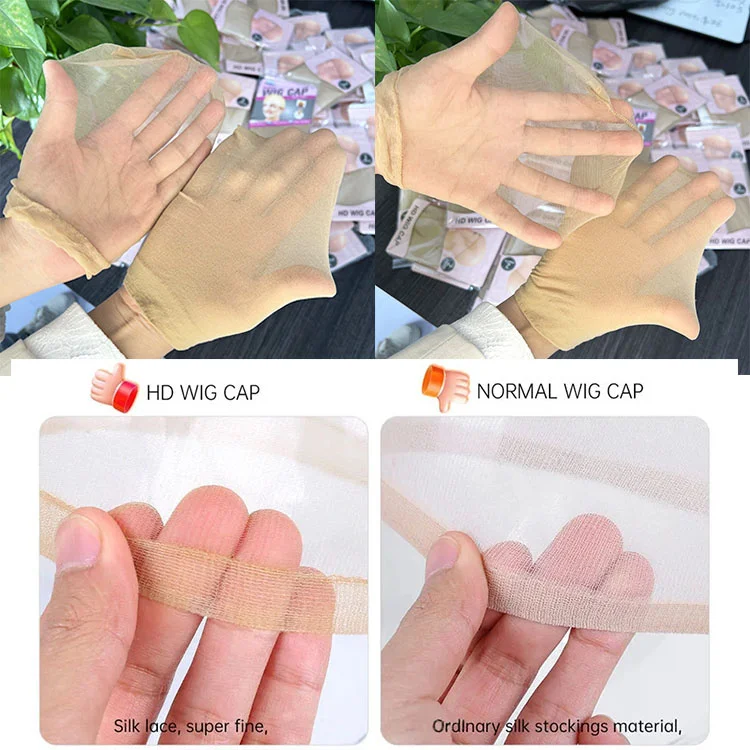 New Sheer Stocking Cap Super Thin HD Wig Cap Custom Color Nude Sheer ...