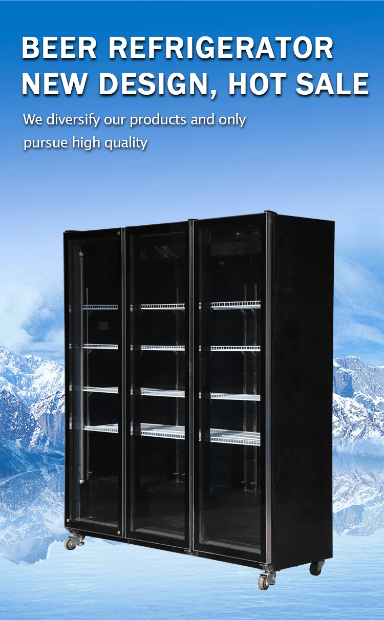 Single-Temperature Glass Door Beverage Cooler Direct and Air Cooling ...